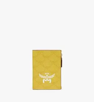 Mcm Himmel Bifold Snap Wallet In Lauretos Lemon Gold