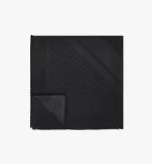 Mcm Diamond Logo Jacquard Shawl - Black