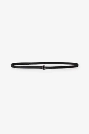 HOUSE OF DAGMAR Thin Leather Belt - Black,silver