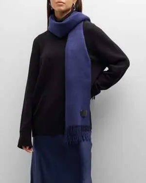 Vince Two-tone Double Faced Cashmere Scarf Blue