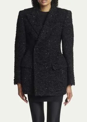 Balenciaga Boucle Hourglass Coat