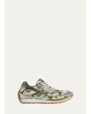 Bottega Veneta Bottega Veneta Orbit Metallic Net Runner Sneakers Mud