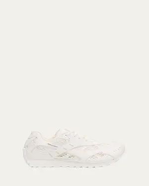 Bottega Veneta Orbit Metallic Net Runner Sneakers - White