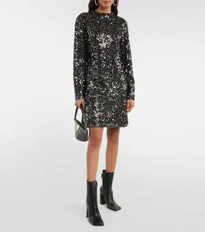 Amina Muaddi Marine 95 Leather Ankle Boots - Black