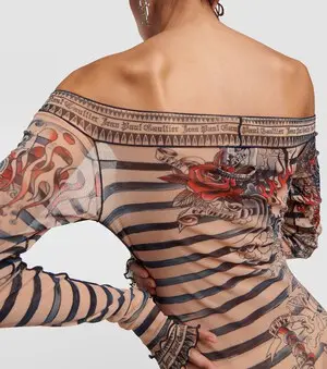 Jean Paul Gaultier Tattoo Collection Printed Maxi Dress In Multicoloured -  30% Off | Editorialist