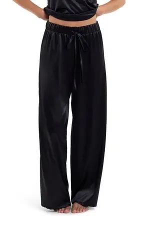 Hanky Panky Luxe Satin Pajama Pants - Black