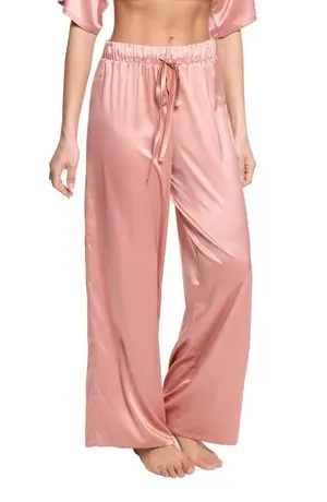 Hanky Panky Luxe Satin Pajama Pants - Rose Latte