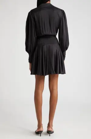 Zimmermann Long Sleeve Silk Wrap Minidress