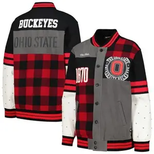 THE WILD COLLECTIVE Ohio State Buckeyes Multi Vintage Bomber Jacket