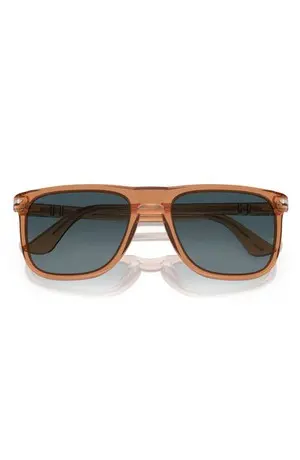 Persol Persol 57mm Polarized Sunglasses Transparent Brown/ Grey