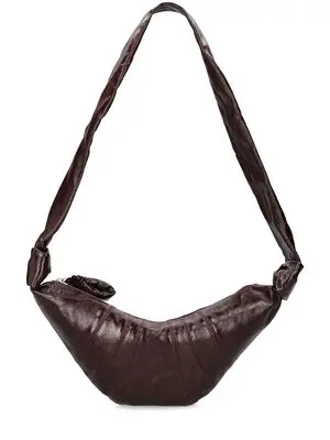 LEMAIRE Small Croissant Coated Cotton Crossbody Chocolate