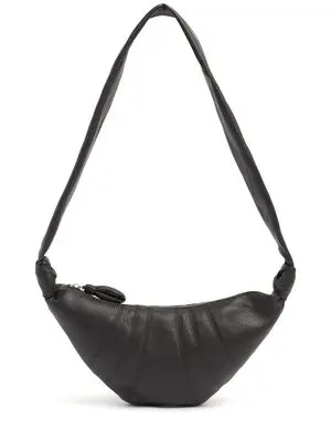 LEMAIRE Small Croissant Grain Leather Bag Dark Chocolate