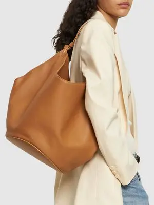 Khaite Lotus Smooth Leather Tote Bag