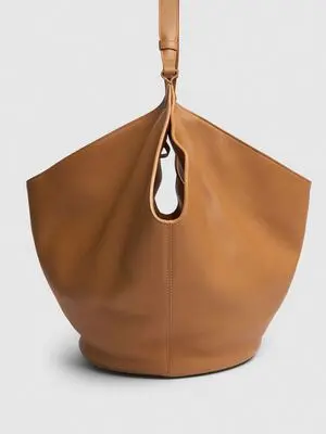 Khaite Lotus Smooth Leather Tote Bag