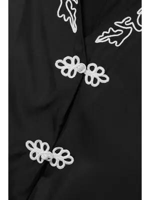 BODE Grenier Fringed Embroidered Silk-twill Jacket