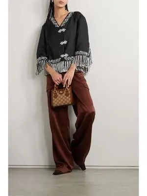 BODE Grenier Fringed Embroidered Silk-twill Jacket