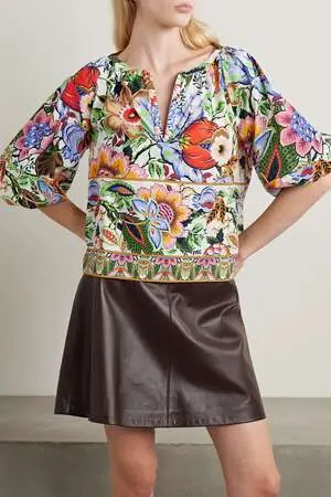 Etro Floral-print Cotton-poplin Blouse