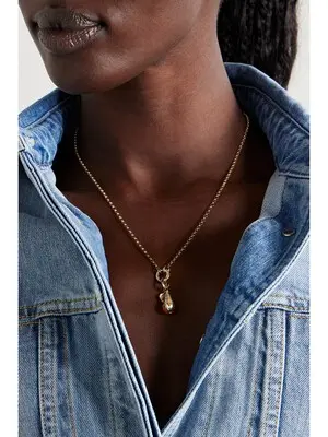 FOUNDRAE Pear Small Open Belcher 18-karat Necklace