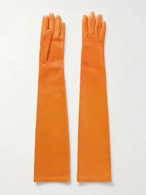 THE ROW The Row Simon Leather Gloves Orange