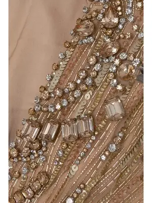 Jenny Packham Lotus Cape-effect Embellished Sequined Tulle Gown - Gold
