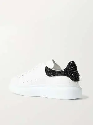 Alexander McQueen Crystal-embellished Exaggerated-sole Sneakers - White