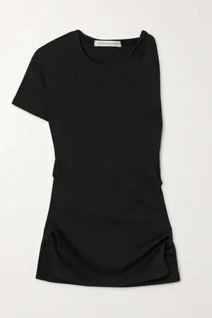 Christopher Esber One-sleeve Twisted Ribbed-knit Top