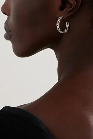 Messika Small Move Link 18-karat White Diamond Hoop Earrings