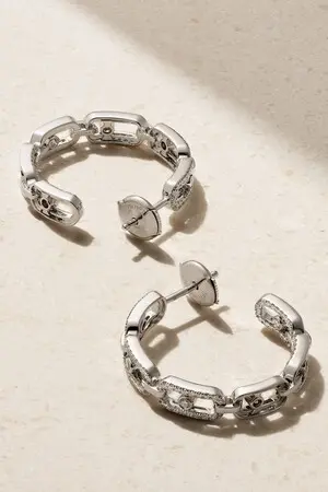 Messika Small Move Link 18-karat White Diamond Hoop Earrings
