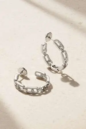 Messika Small Move Link 18-karat White Diamond Hoop Earrings