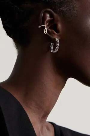 Messika Small Move Link 18-karat White Diamond Hoop Earrings