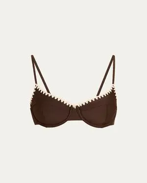 Ramy Brook Ramy Brook Emmeline Crochet-Trim Bikini Top Beach Brow