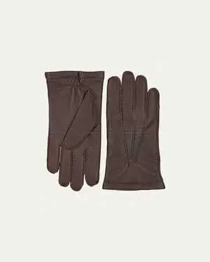 HESTRA Elk Cord Leather Gloves - Brown