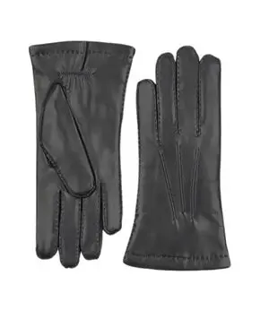 HESTRA Hairsheep Leather Gloves With Cashmere Lining - Black