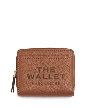Marc Jacobs The Leather Mini Compact Wallet Argan Oil/gold