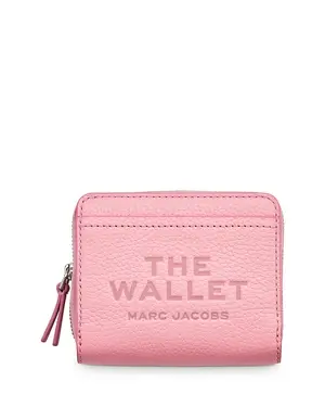 Marc Jacobs The Leather Mini Compact Wallet Ribbon Pink/nickel