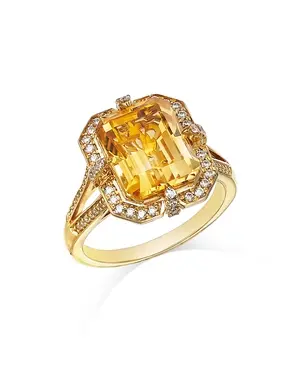 Bloomingdale'S Citrine And Diamond Ring - Orange/gold