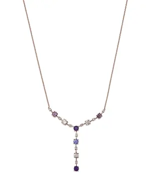 Bloomingdale'S Multi Gemstone And Diamond Lariat Necklace - Multi/rose Gold