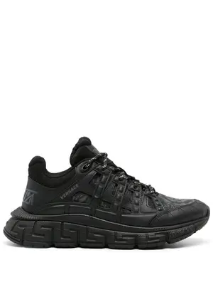 Versace Trigreca Barocco-jacquard Sneakers - Black