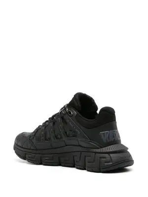 Versace Trigreca Barocco-jacquard Sneakers - Black