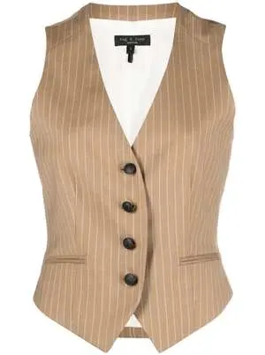 Rag & Bone Priya Pinstriped Vest - Brown