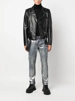 Philipp Plein Metallic-effect Straight-leg Jeans