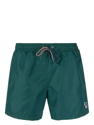 Paul Smith Zebra-motif Drawstring-waist Swim Shorts - Green