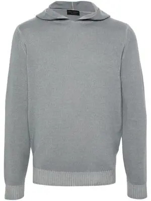DELL'OGLIO Knitted Hoodie - Grey