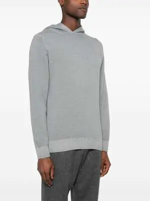 DELL'OGLIO Knitted Hoodie - Grey