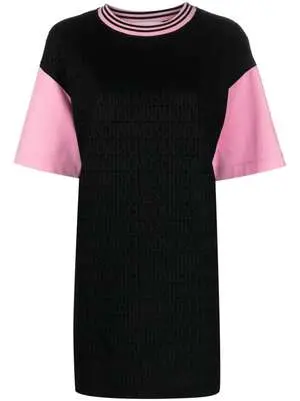Moschino Logo-jacquard Panelled Mini Dress