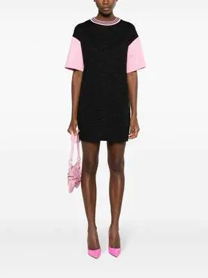 Moschino Logo-jacquard Panelled Mini Dress