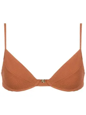 LENNY NIEMEYER Ribbed Triangle Bikini Top - Brown