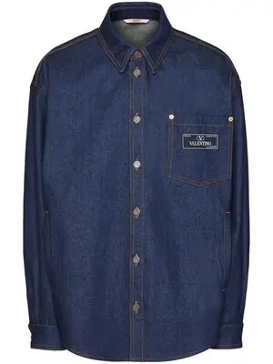 Valentino Garavani Logo-appliqué Denim Shirt