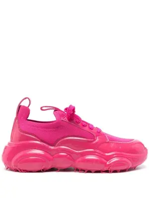 Moschino Patch Leather Sneakers - Pink