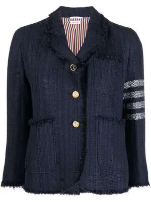 Thom Browne 4-bar Stripe Tweed Jacket - Blue